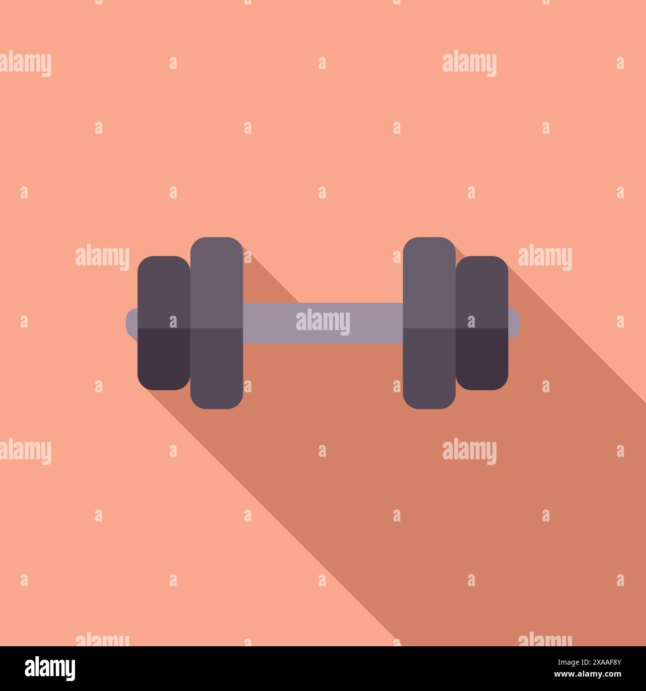 Modern flat design graphic of a black dumbbell, ideal for fitness and ...