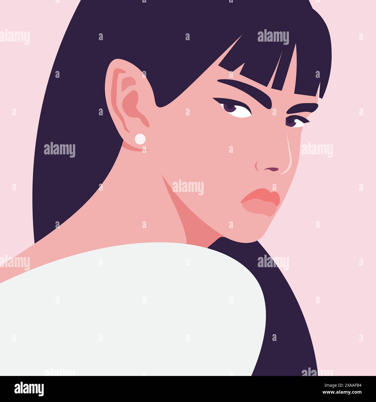 The portrait of a sneaky and evil Asian woman. The avatar for social ...
