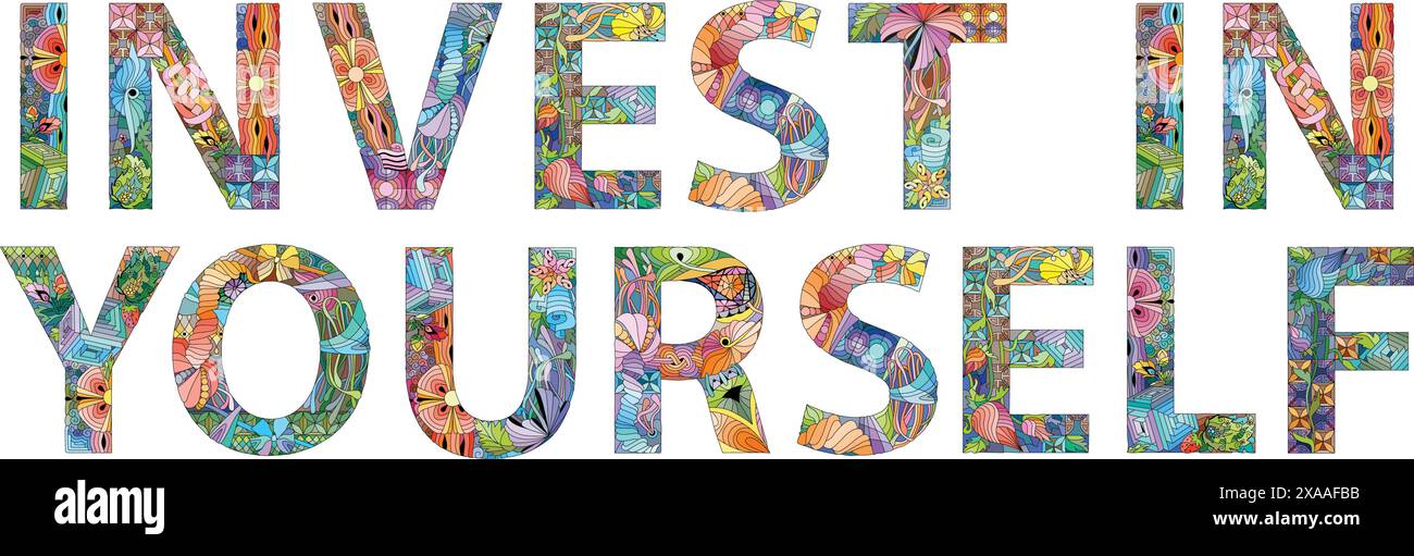 Hand-painted art design. Hand drawn illustration words Invest in ...