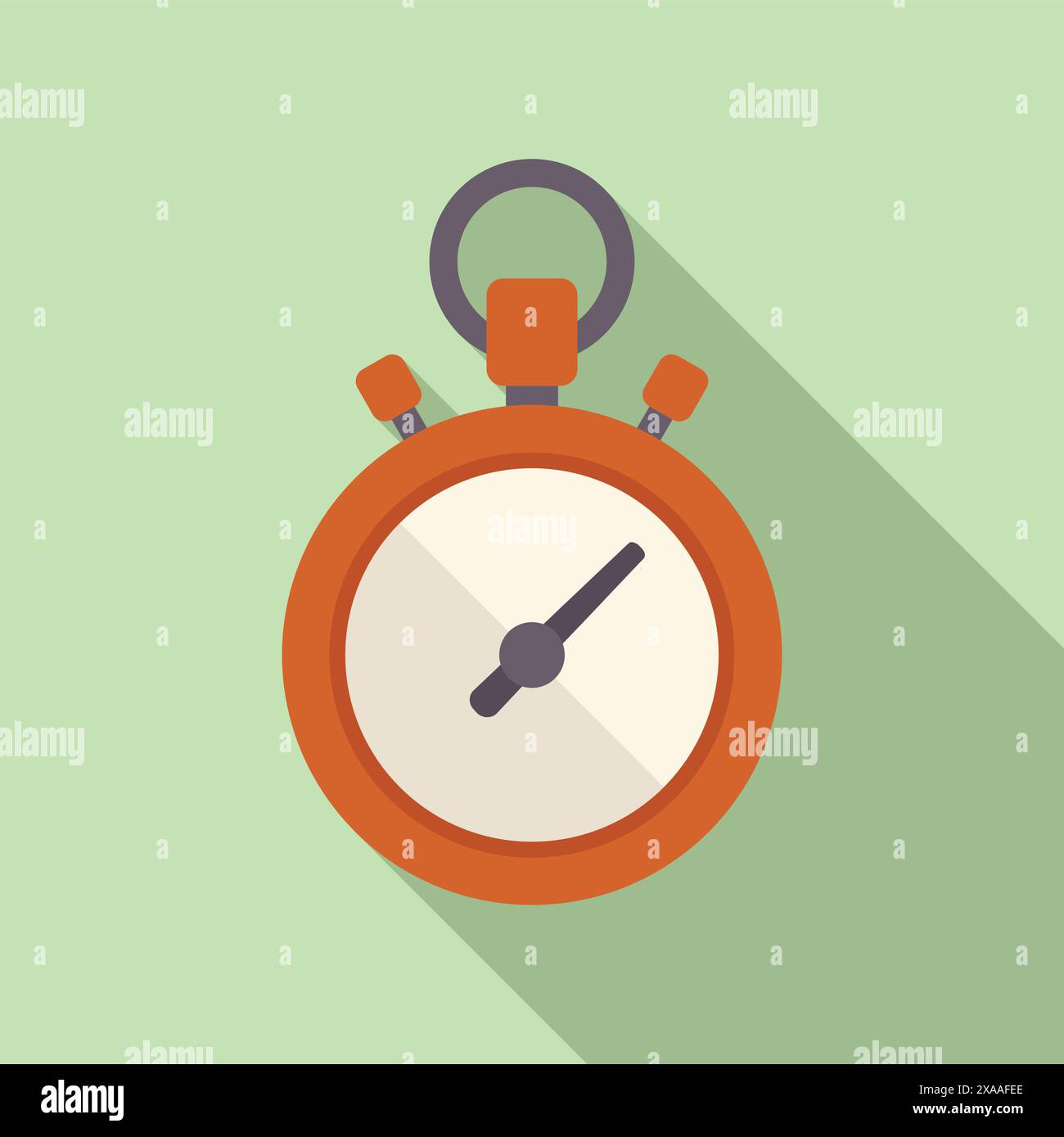 Hand drawn vintage stopwatch illustration with flat design. Minimalist ...