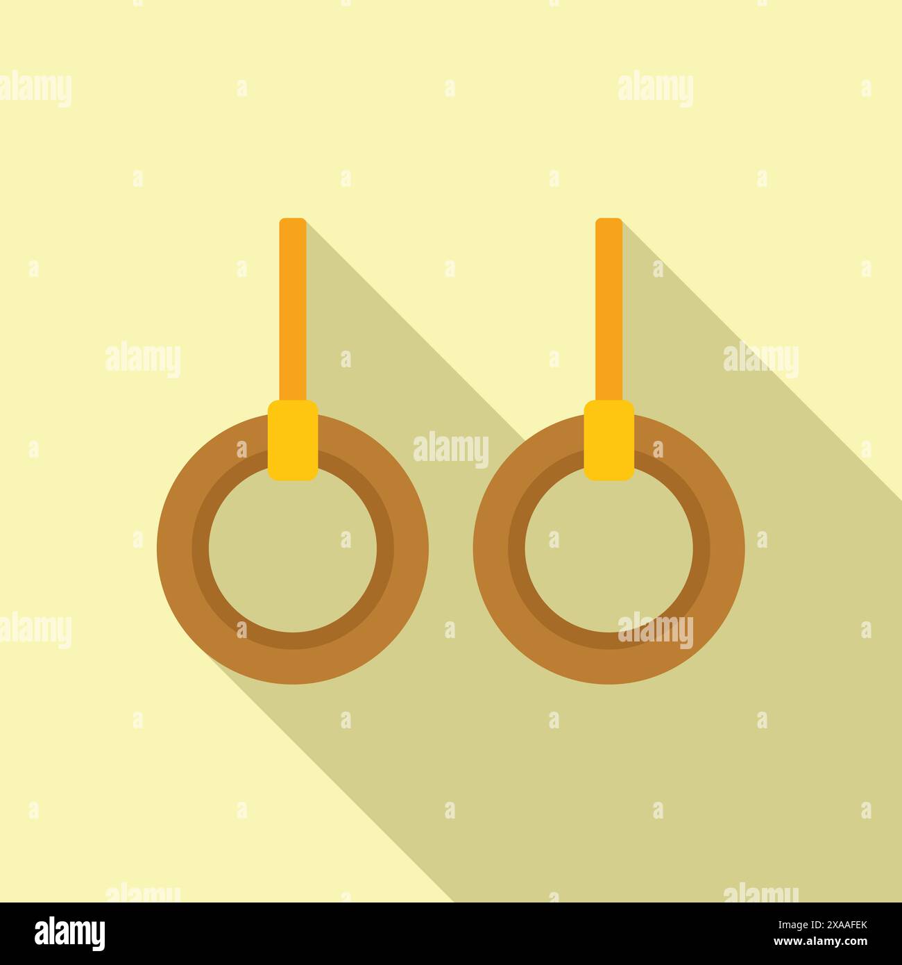 Vector illustration of stylized gymnastics rings casting a shadow ...