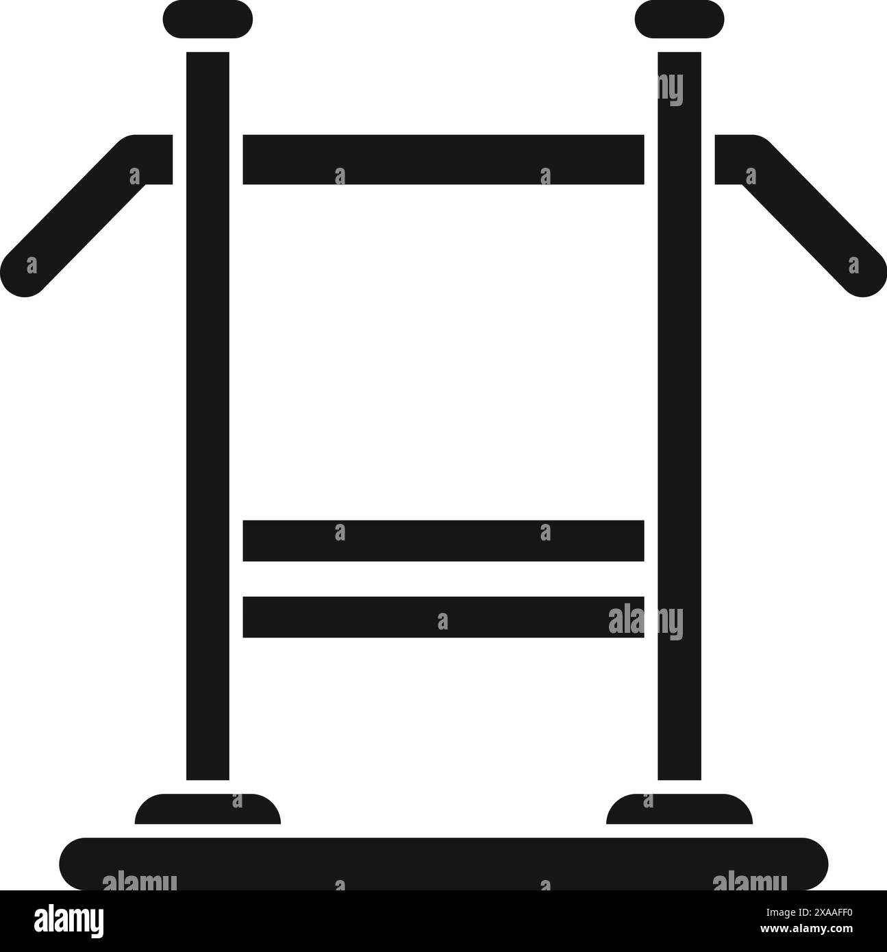 Vector illustration of gymnastic parallel bars icon in a bold black ...