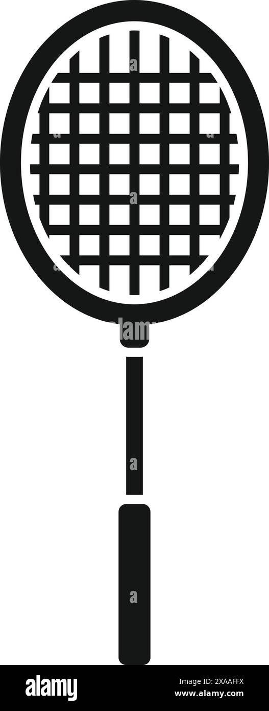 Simplified illustration of a tennis racket in black on a white ...