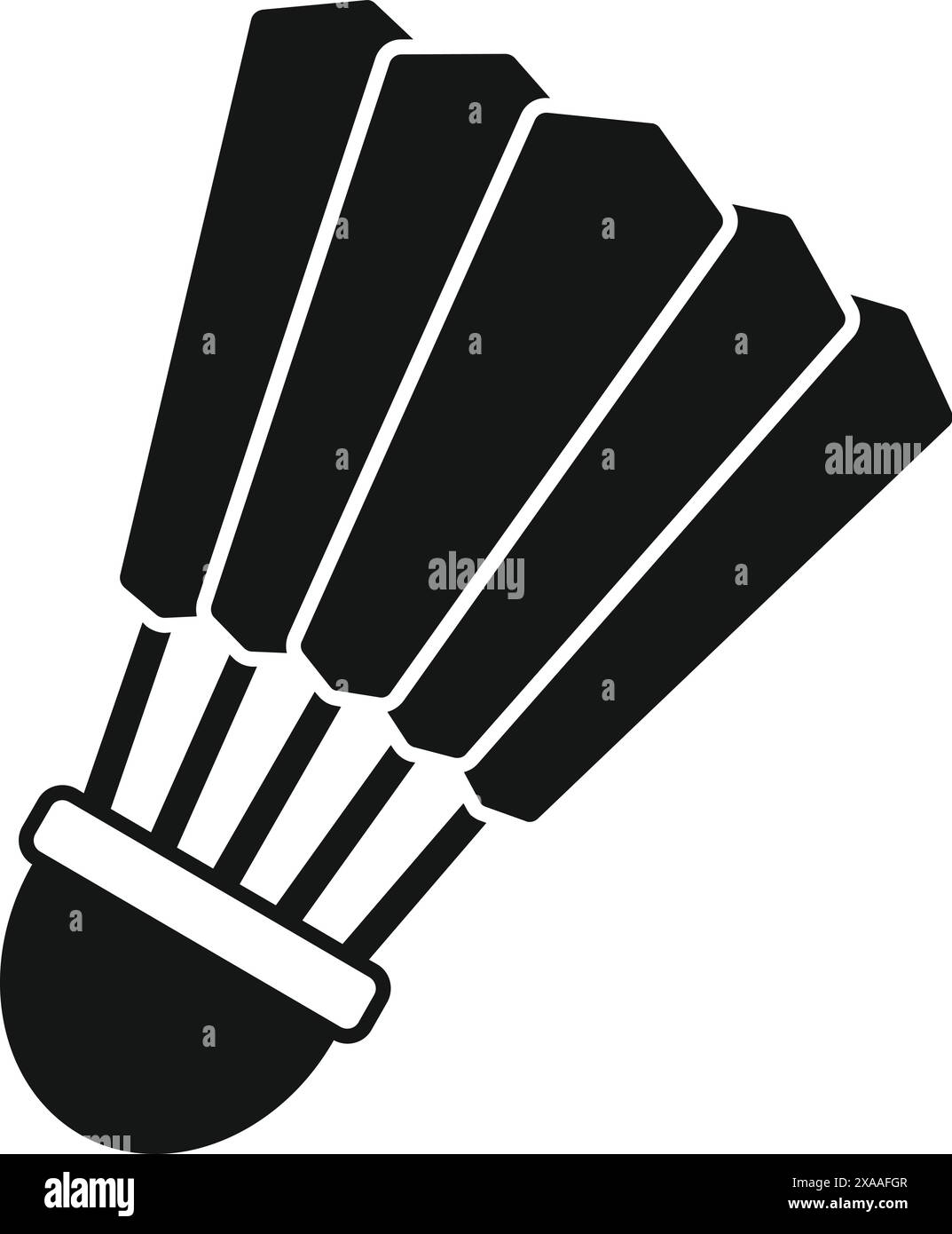 Vector illustration of a stylized badminton shuttlecock in a monochrome ...