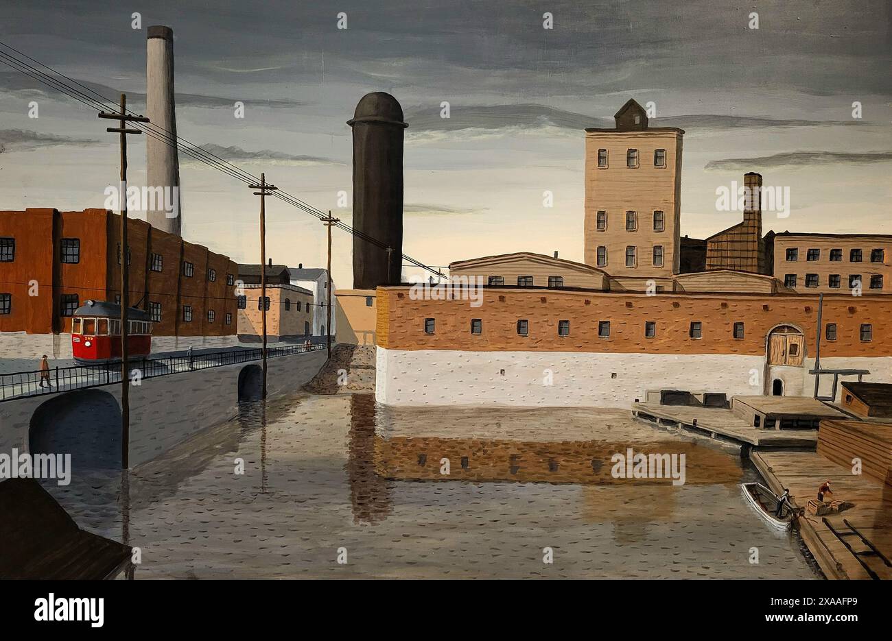 Vintage scene of the old booth street mill in Ottawa Stock Photo - Alamy