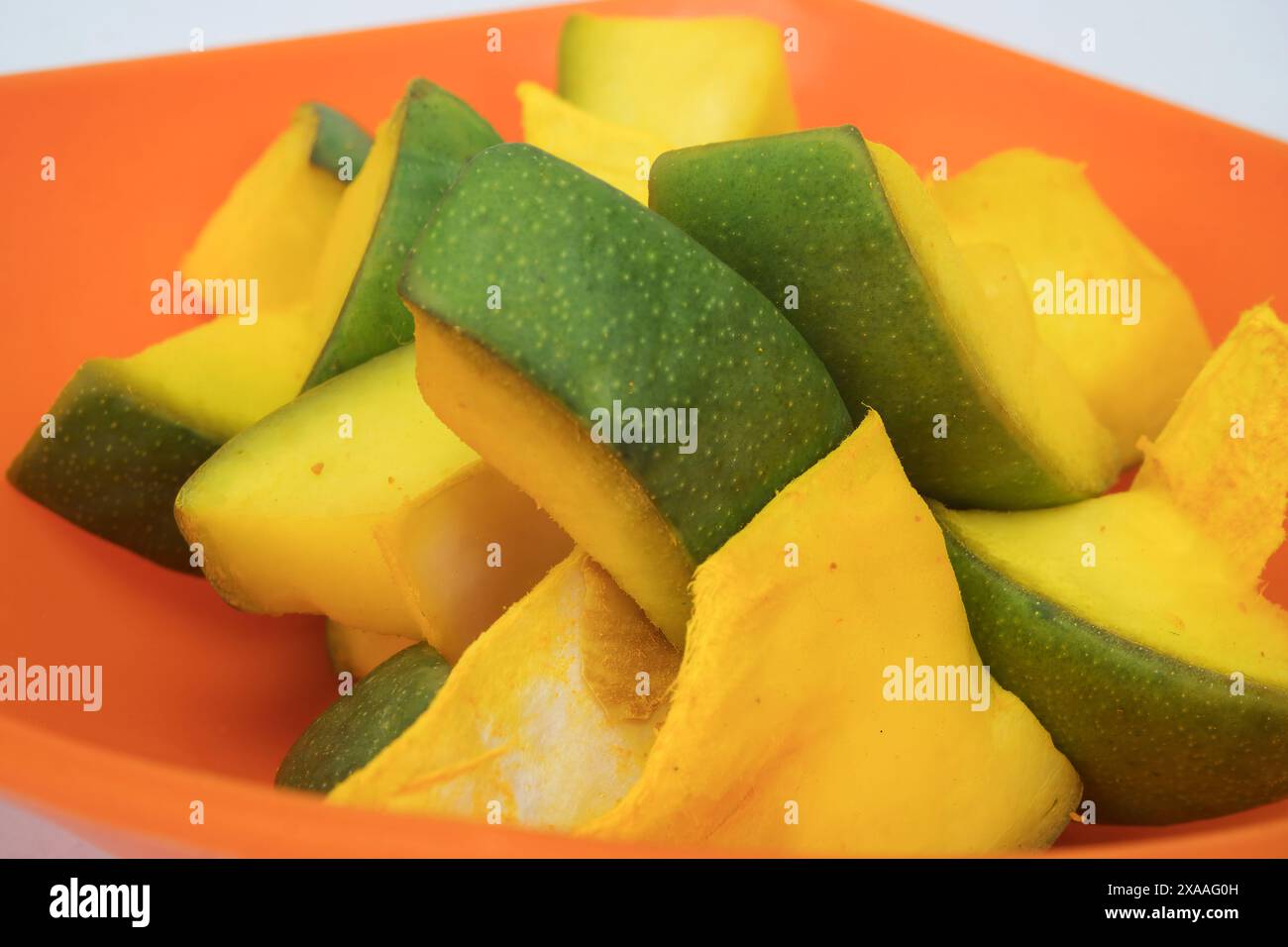 Slices of Mango for Mango Pickle in Saffron Color Bowl Stock Photo - Alamy