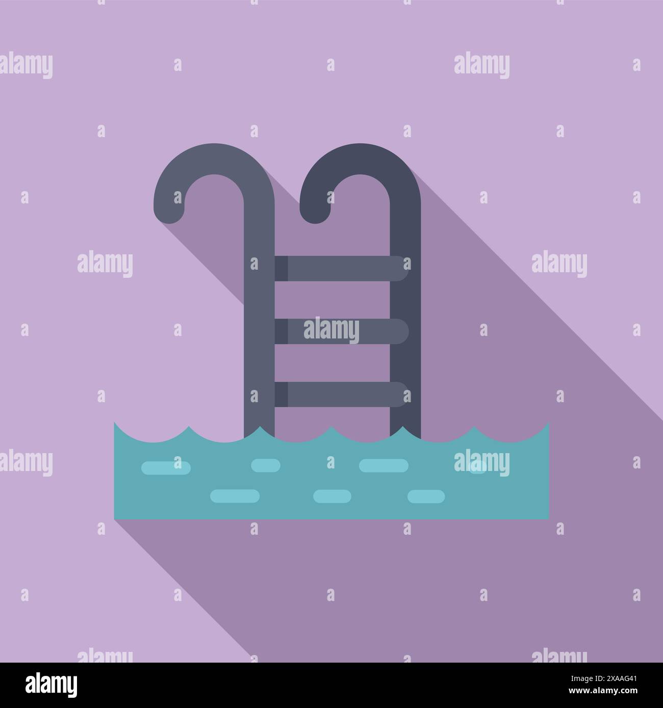 Modern vector illustration of a pool ladder in flat design style on a ...