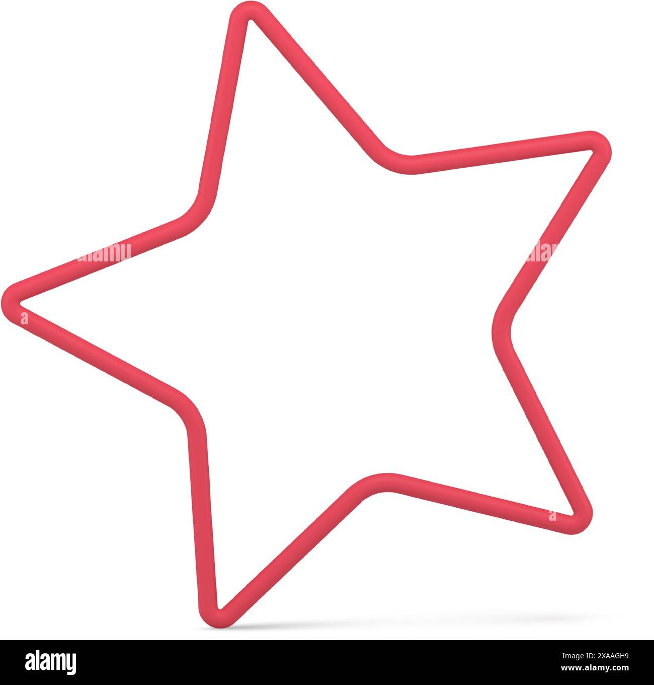 Realistic red shape five pointed star silhouette diagonal placed border ...