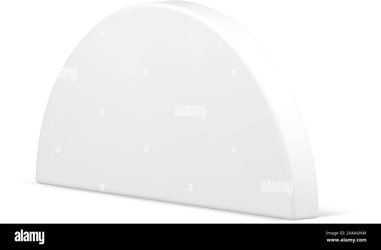 White elegant realistic semicircle diagonally placed pedestal 3d ...