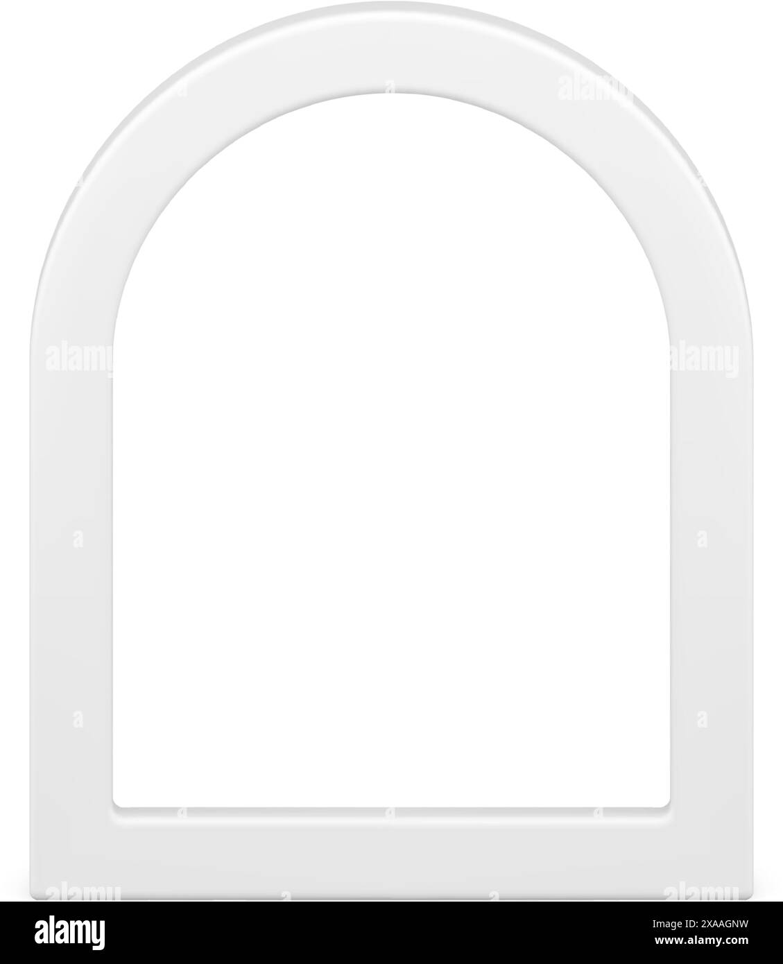 Minimalist decorative arch frame white glossy realistic 3d template ...
