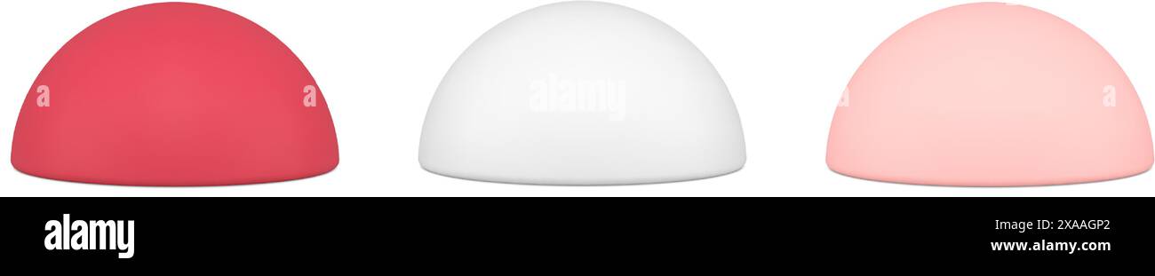 Set matte semisphere decorative design geometric figure cut circle 3d ...