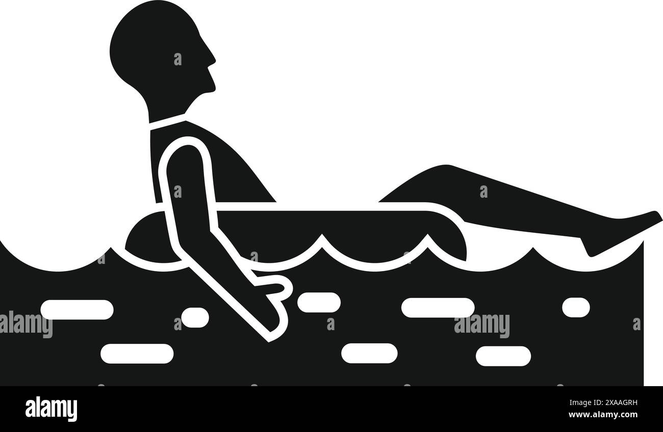 Swimming icon floating on water representing relaxation and leisure in ...