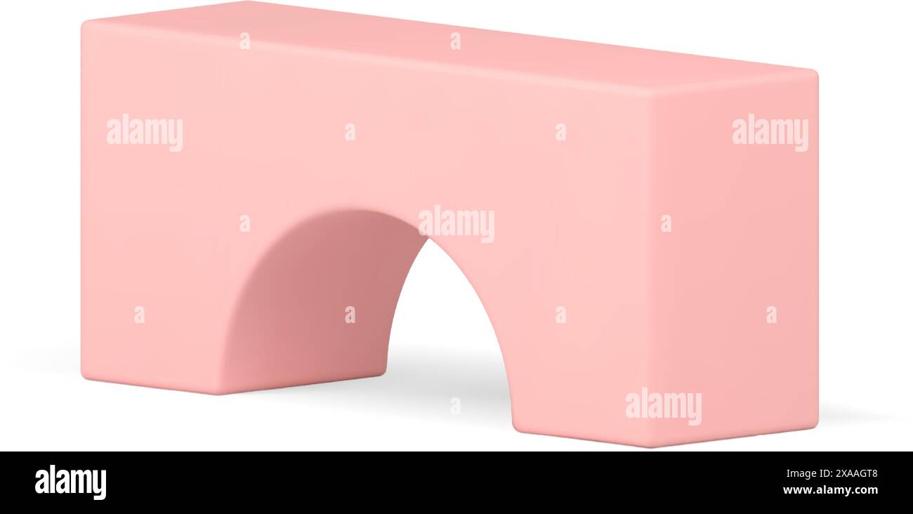Pink rectangular construction arch basic foundation showcase geometric ...