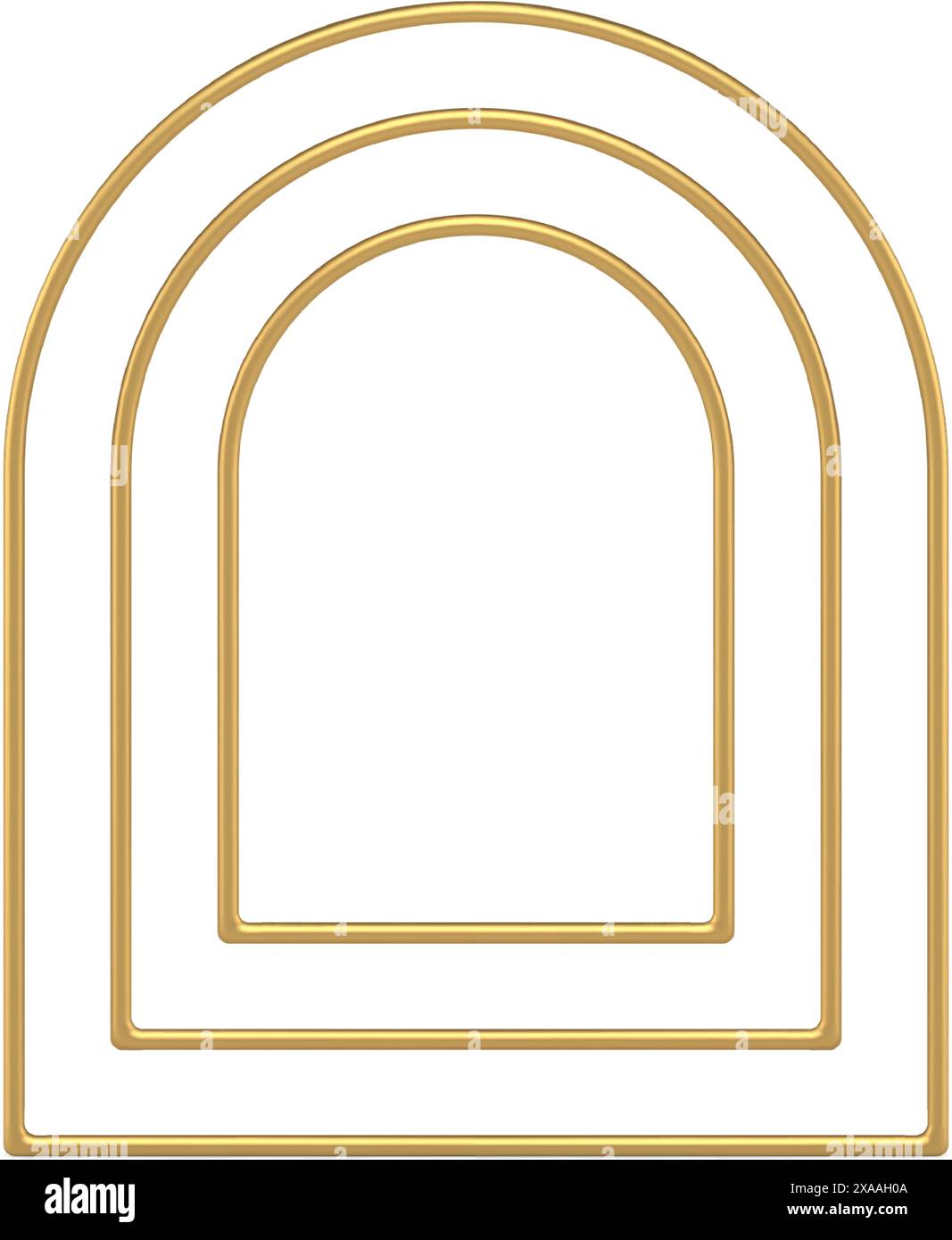 Golden premium vertical arch multilevel border decorative design 3d ...