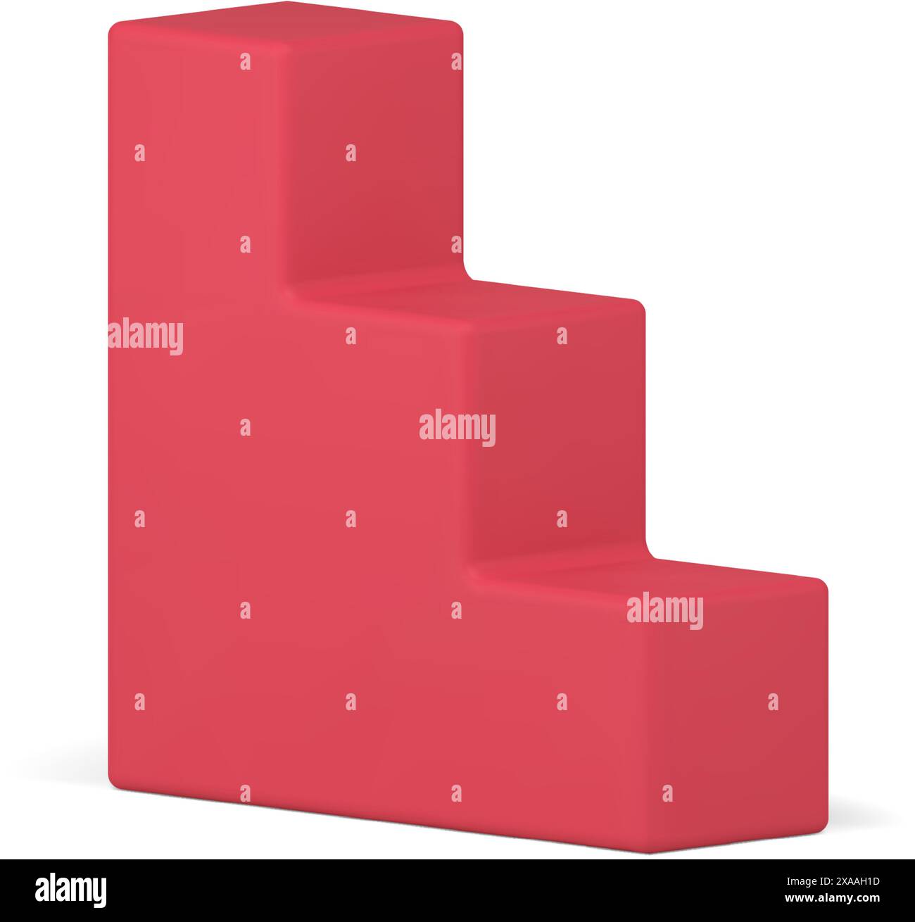 Red stairs competition winner award geometric shape realistic vector ...