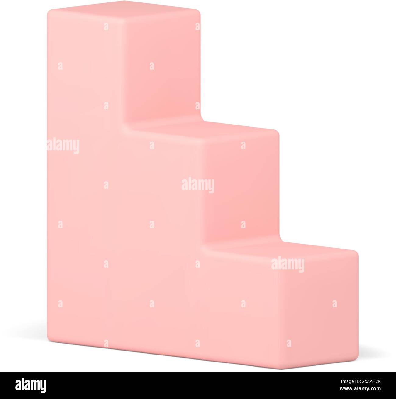 Pink steps glossy staircase geometric shape platform realistic vector ...