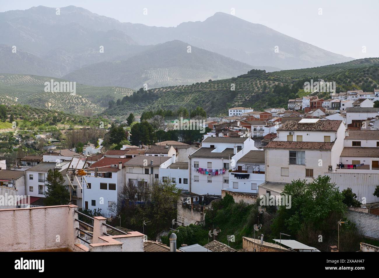 View of beautiful medieval district of Spanish village, Quesada in the ...