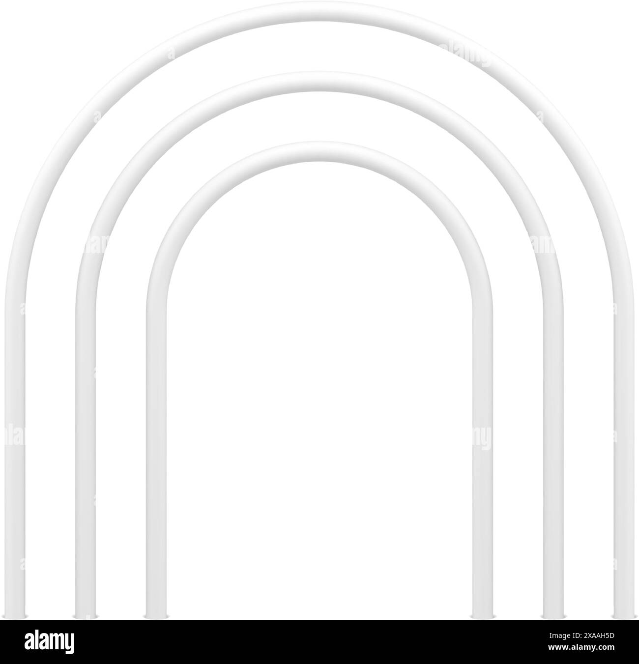 Realistic white elegant arch bar multilevel structure for greeting card ...