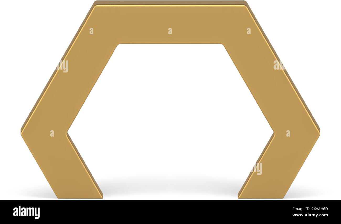 Golden polygonal archway showcase construction structure angled arch ...