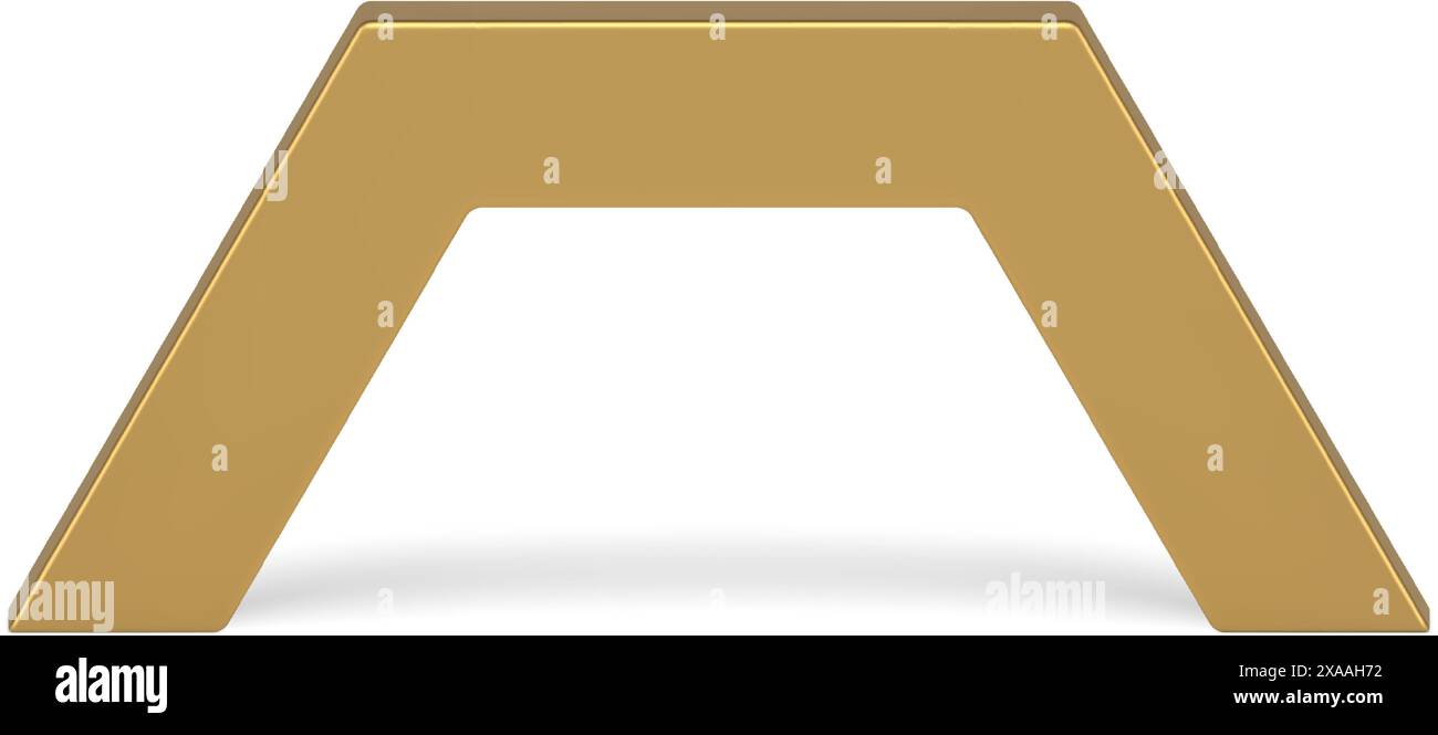 Golden geometric angled arch premium column pedestal 3d element ...