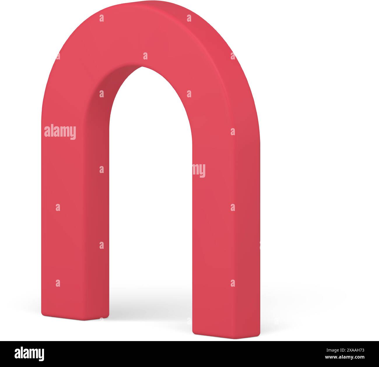Red arch vertical horseshoe curved frame promo exhibition isometric ...