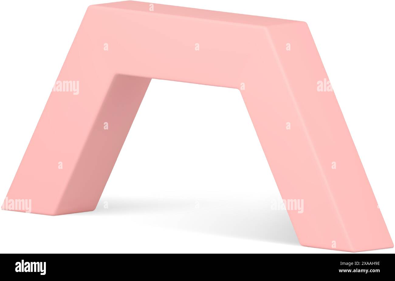 Pink angled arch geometric construction pedestal 3d decorative basic foundation realistic vector ...