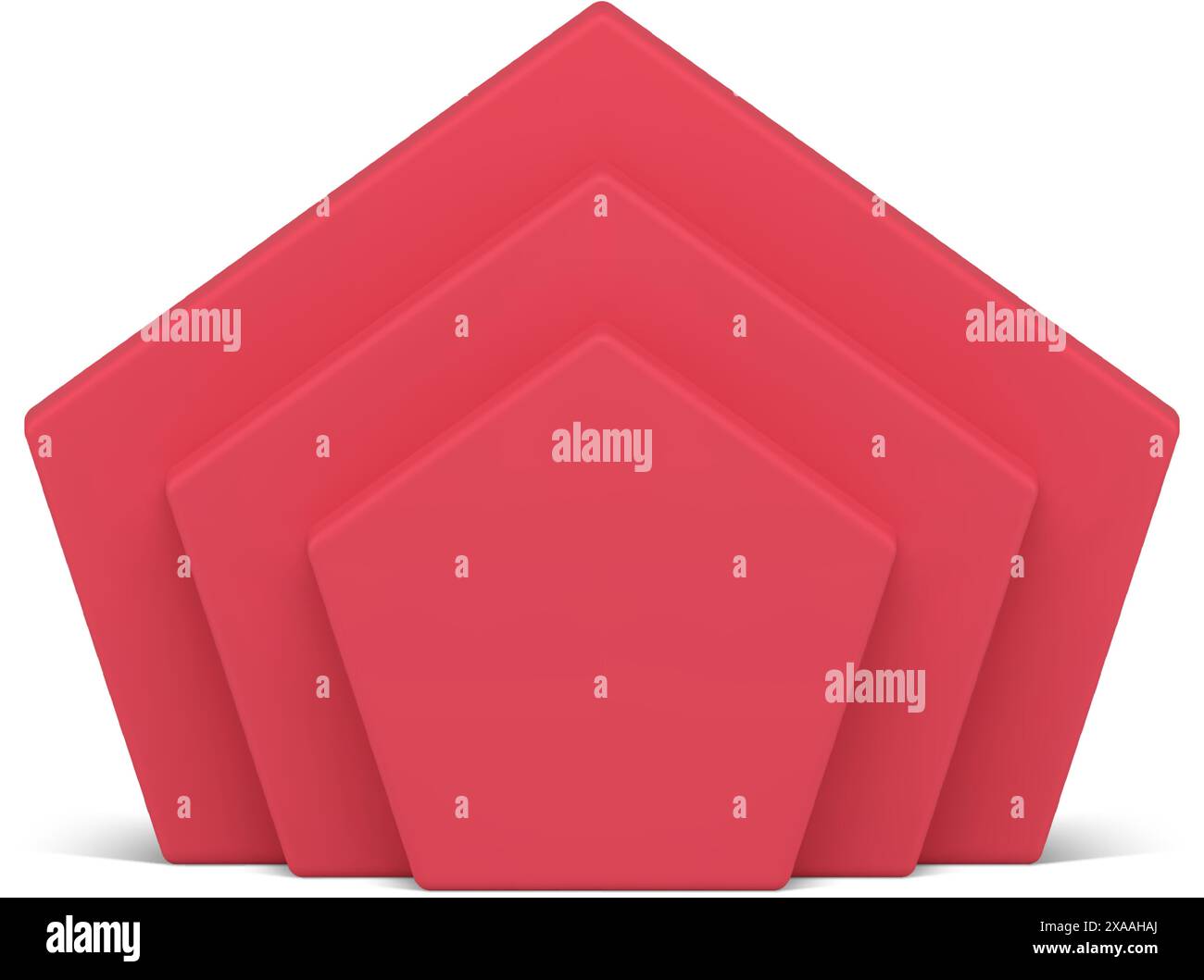 Red pentagonal multilayer vertical wall geometric base foundation ...
