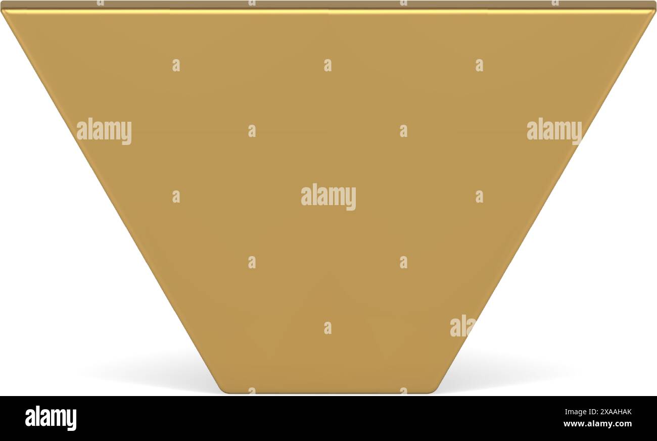 Inverted trapezoid golden pedestal vertical wall math geometric figure ...