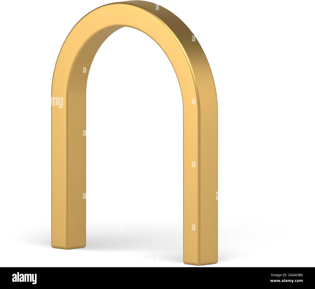 Arched access entrance exit curved geometric shape golden metallic ...