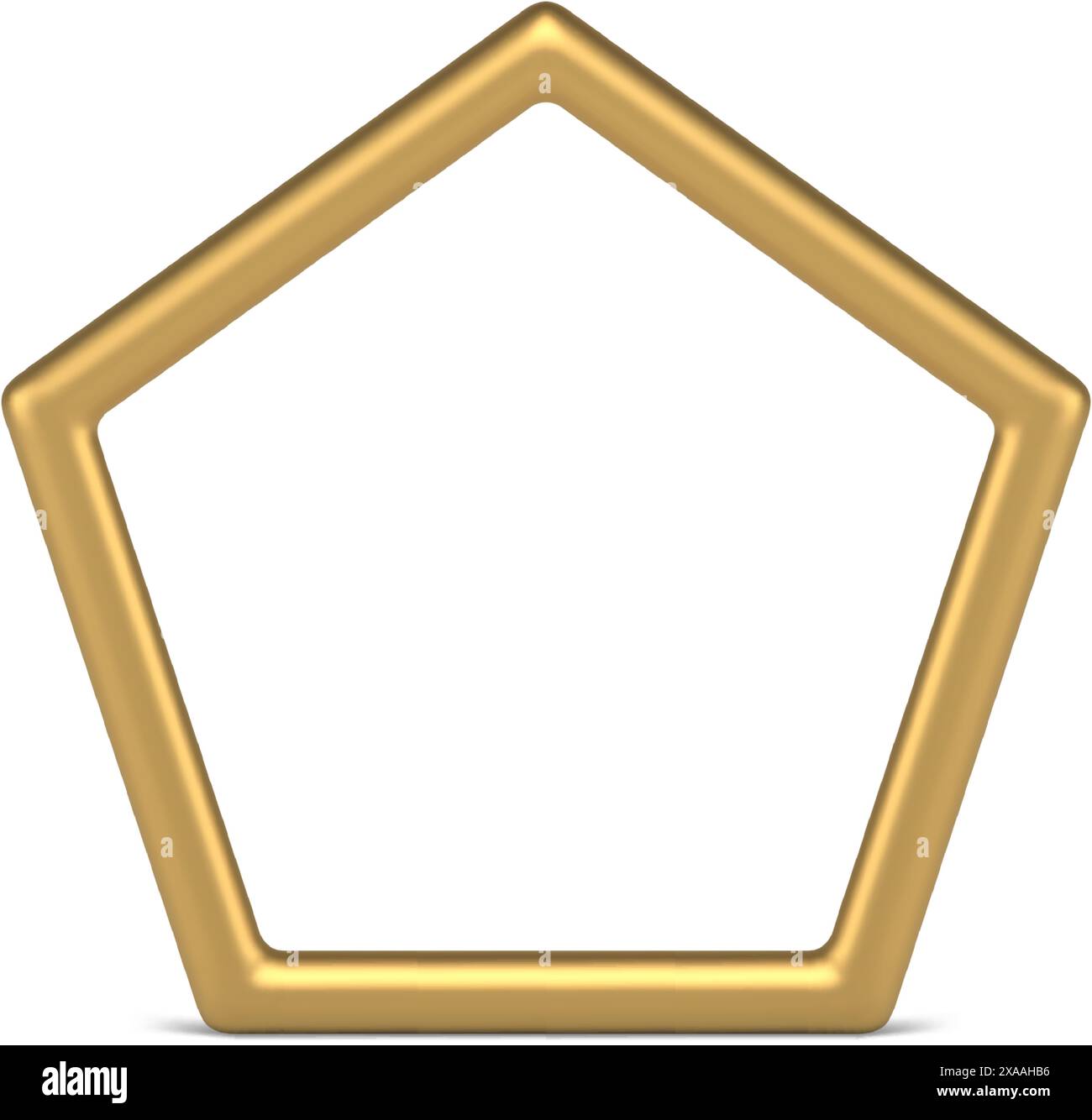Golden thick pentagonal frame five side angled decorative border 3d ...