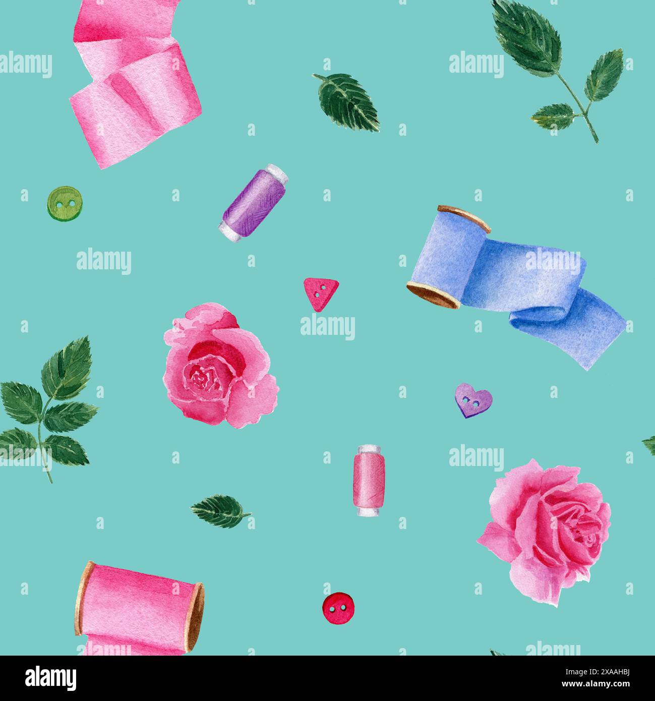 Seamless sewing pattern ribbons hi-res stock photography and images - Alamy