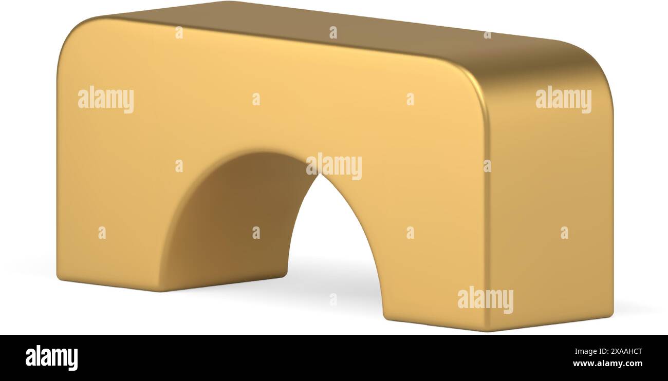 Golden arched rectangular geometric figure exhibition base foundation ...
