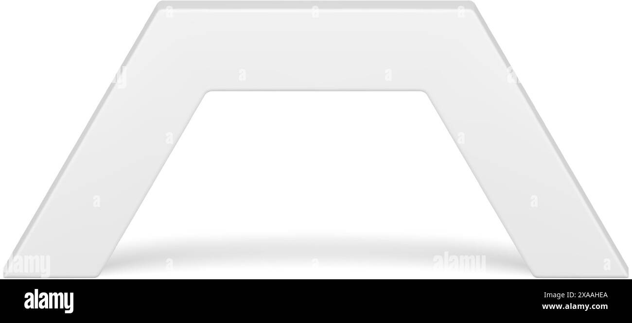 Geometric arch pedestal entrance white decorative 3d element front view ...
