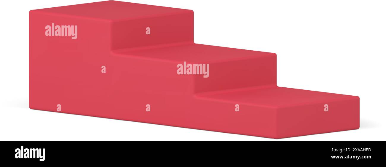 Red staircase advertising championship arena geometric block ...