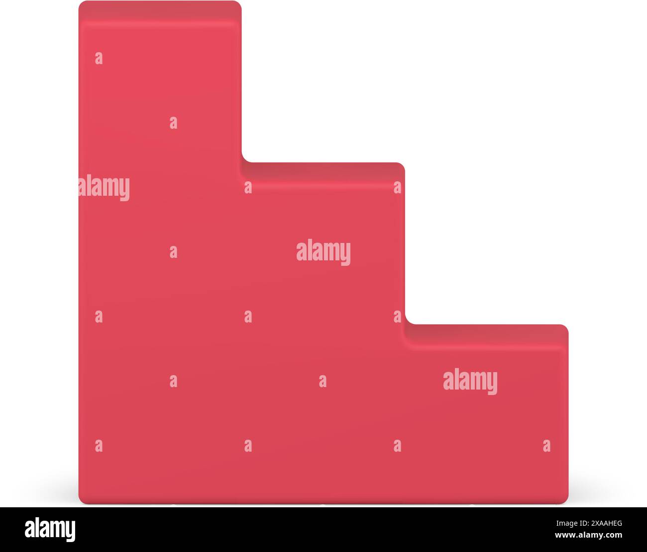 Red stairs achievement pedestal championship podium geometric side view ...