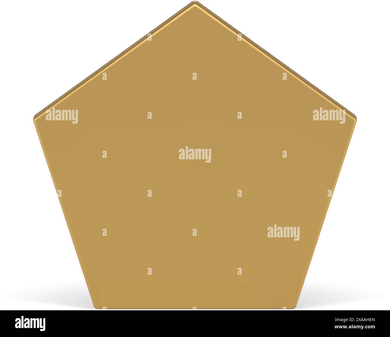 Golden pentagonal wall 3d angled construction platform decor design ...