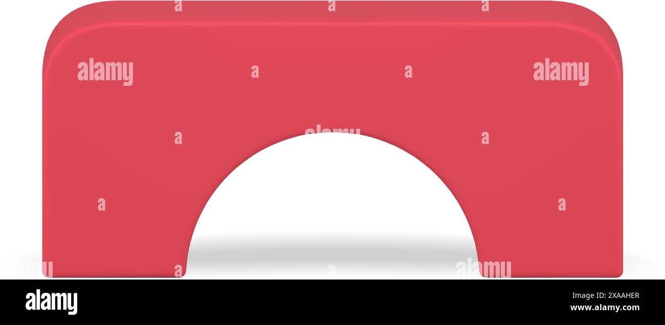 Red construction arch rectangular geometric figure abstract frame with ...