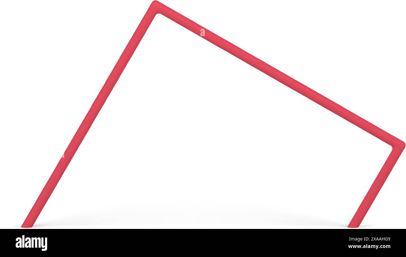 Angular red column archway basic foundation geometric shape 3d glossy ...