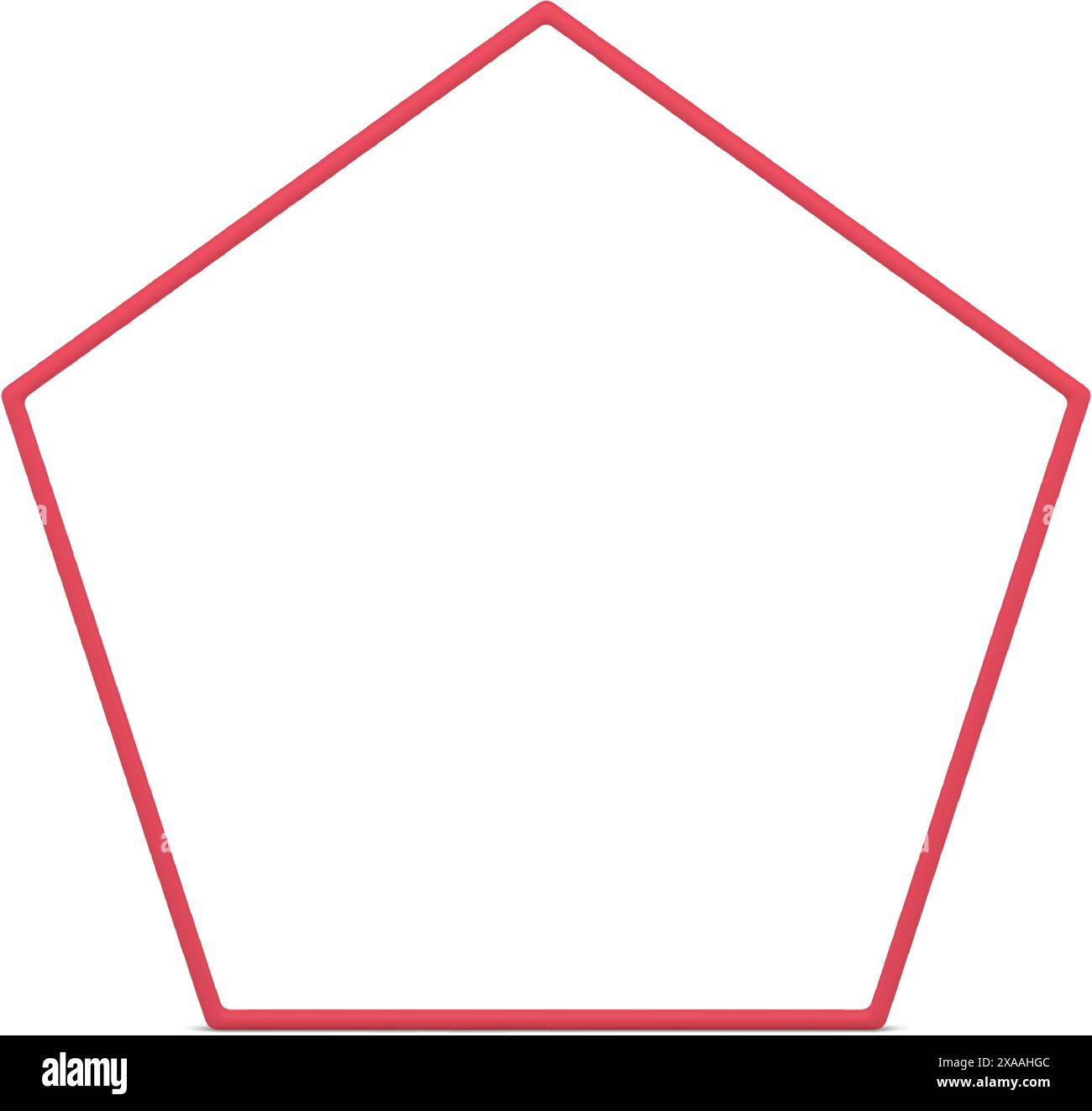 Pentagonal border red decorative glossy framework 3d element geometric ...