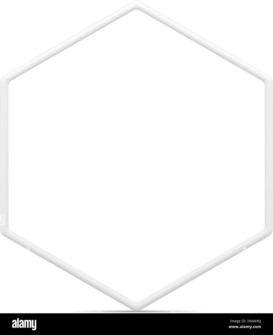 White polygonal symmetric geometry frame basic foundation six side ...
