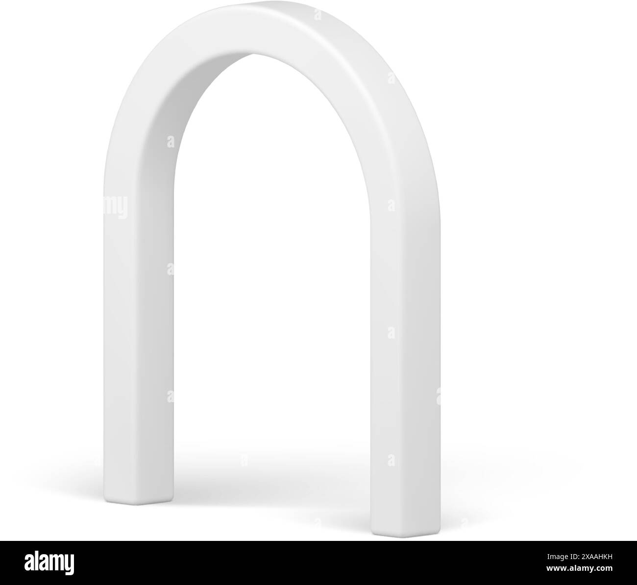 Arched door curved white glossy entrance showcase exhibition display realistic vector ...