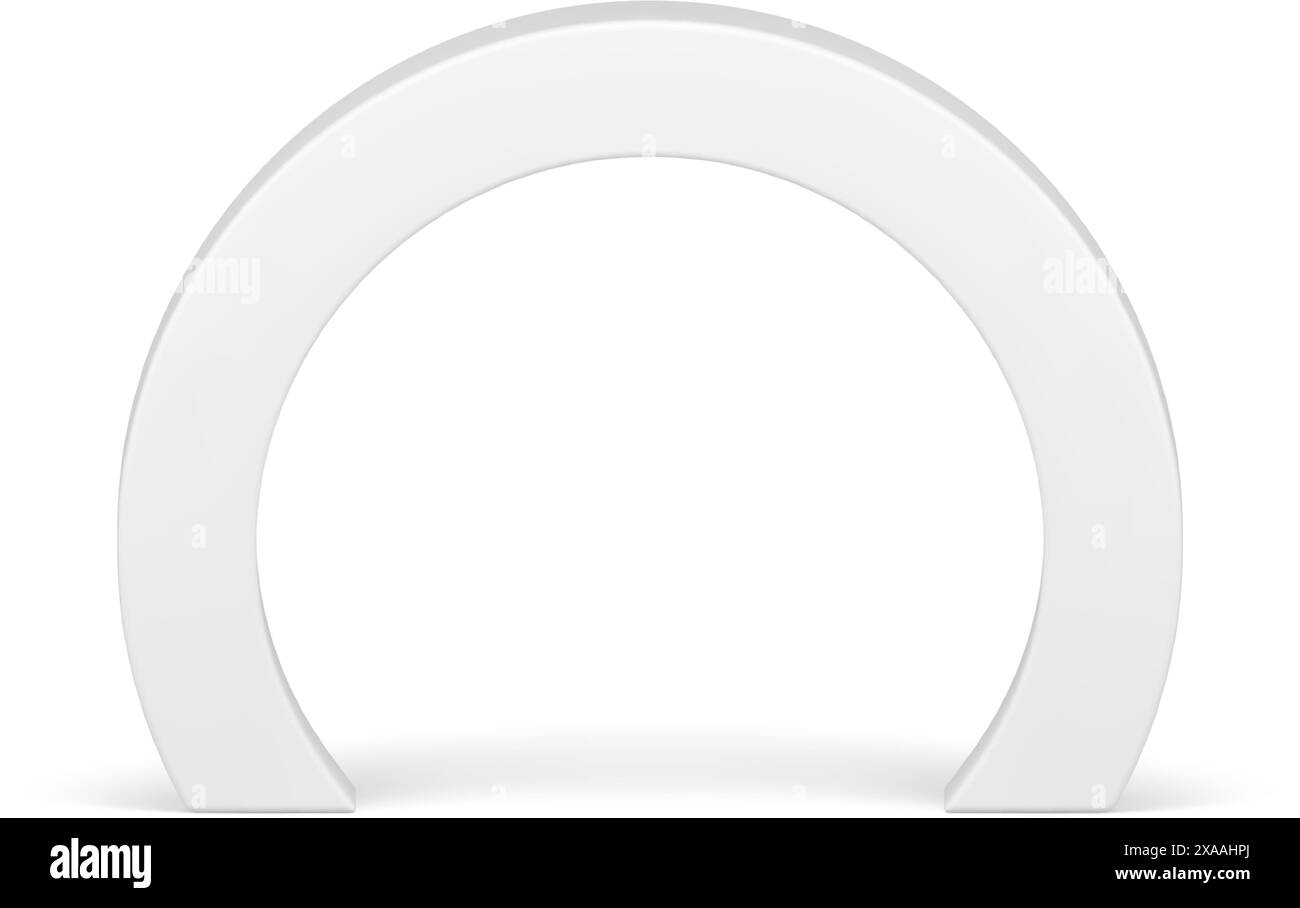 White circle arch wide glossy basic construction geometric 3d element ...