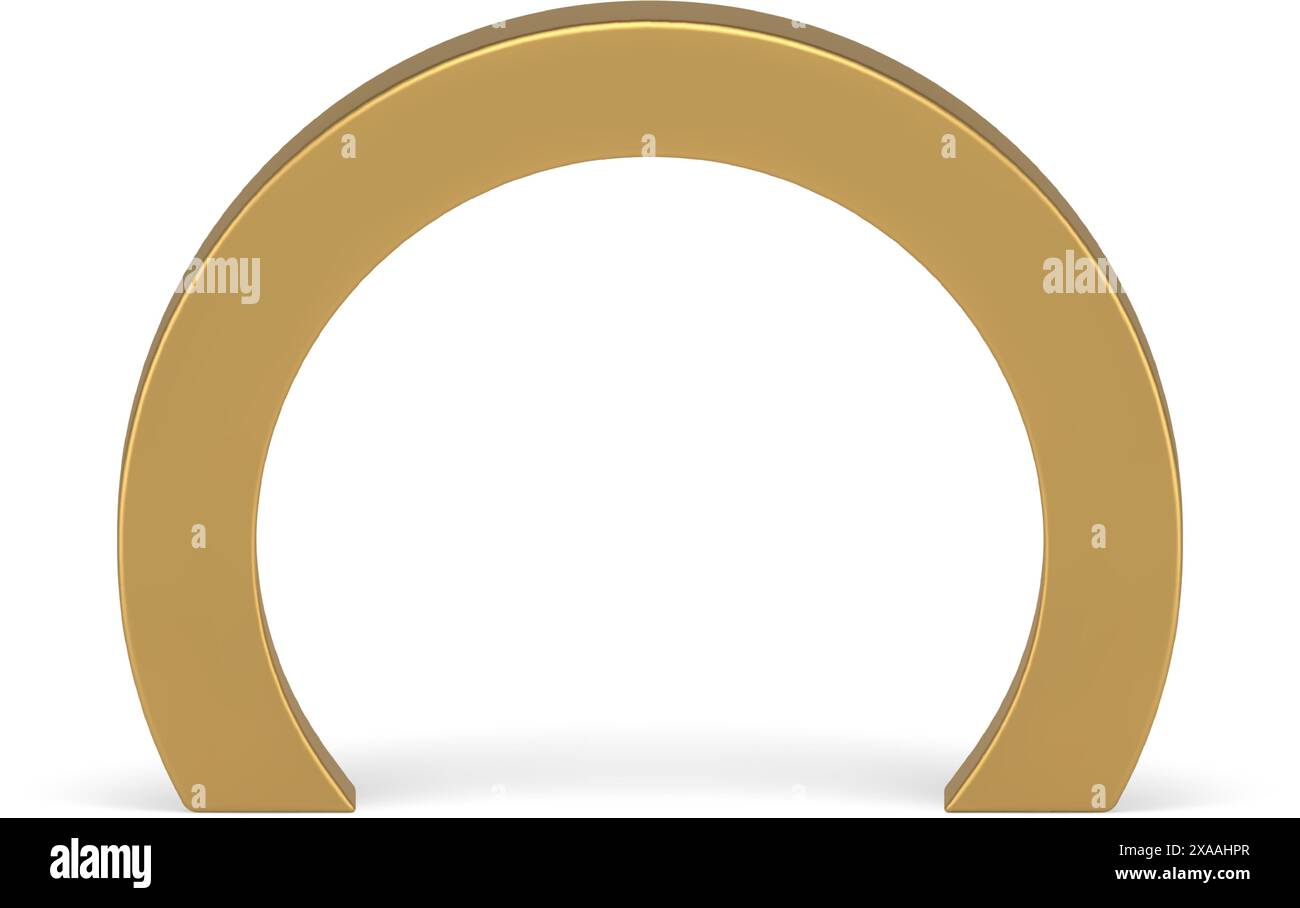 Rounded archway golden entrance exit column basic architectural 3d ...