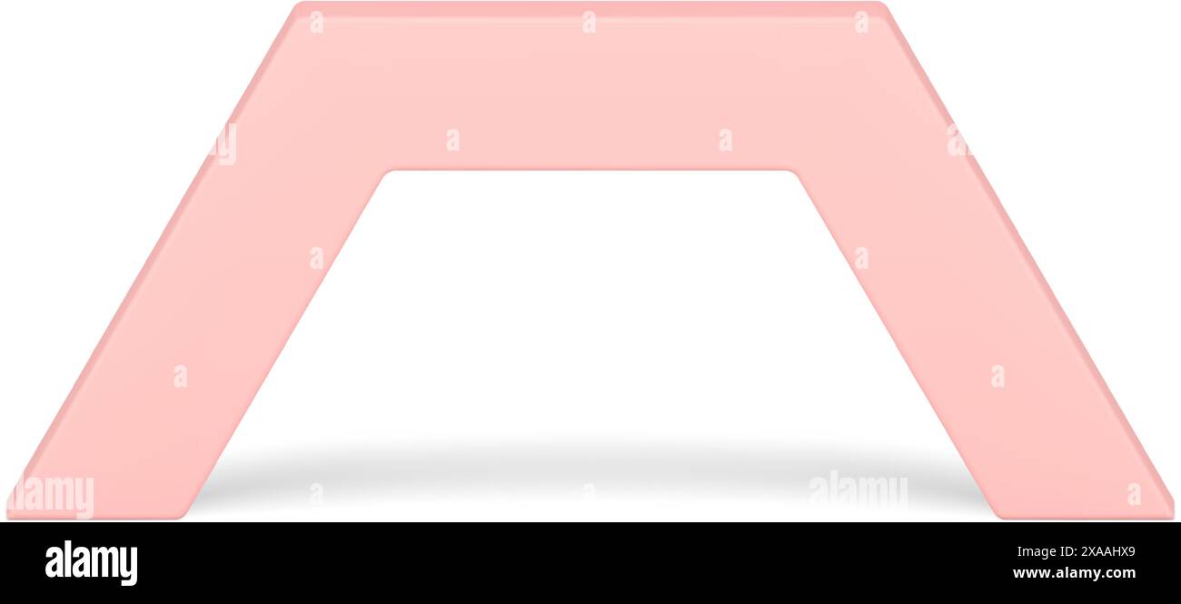 Pink geometric 3d arch podium angled entrance gate front view realistic ...