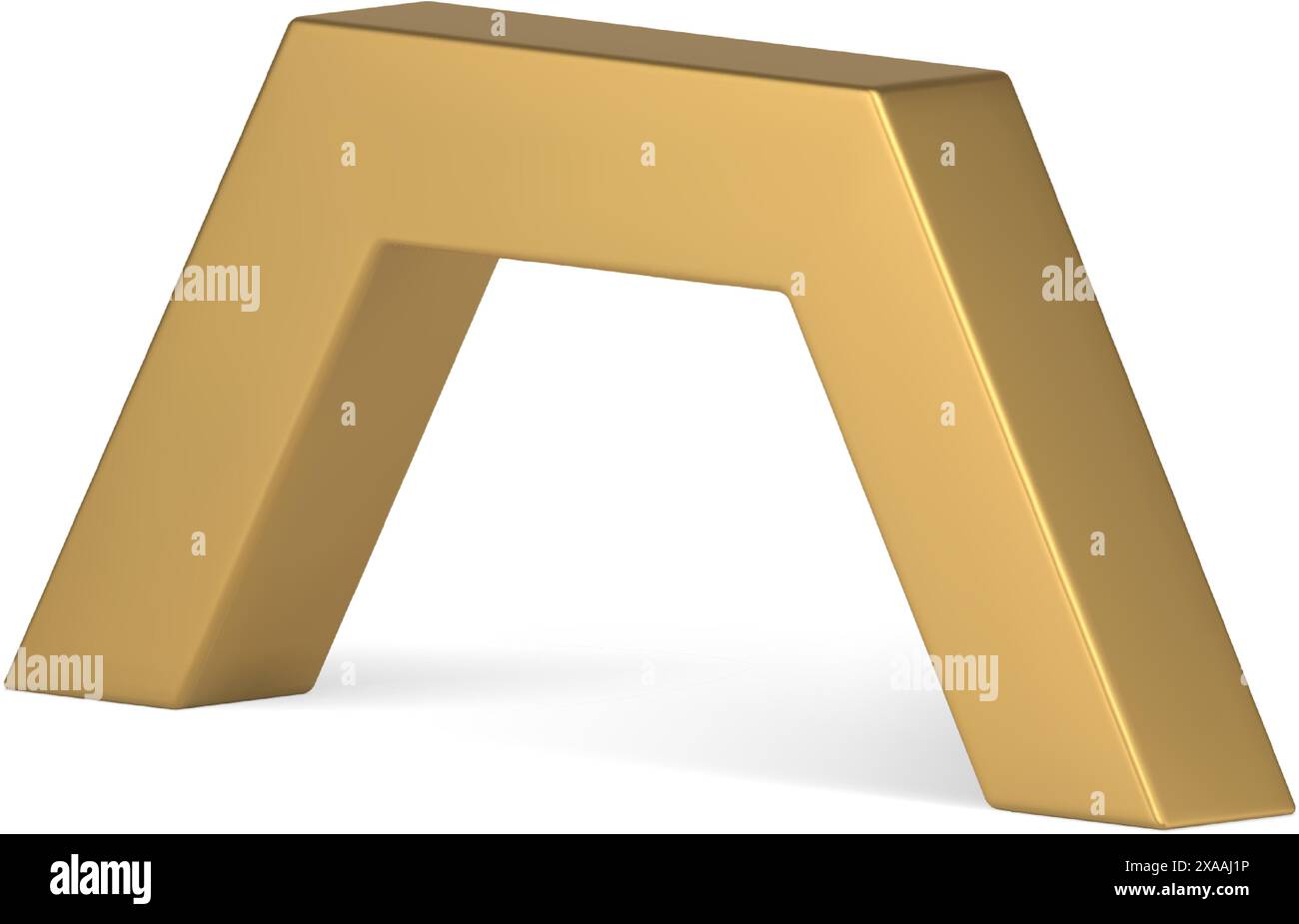 Golden metallic geometric arch 3d podium decorative foundation element ...