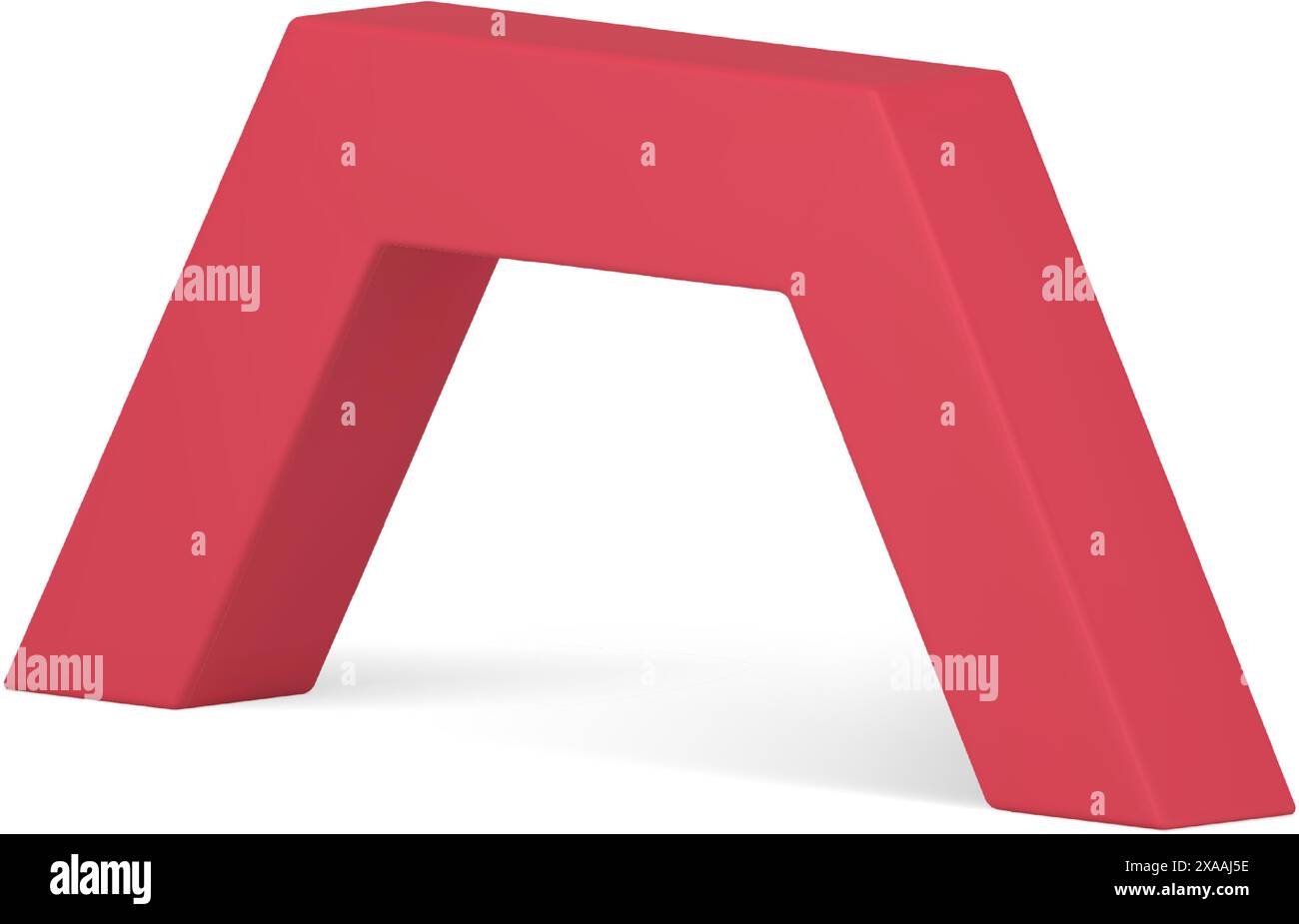 Red Geometric 3d Arch Architectural Foundation Basic Isometric Pedestal Realistic Vector