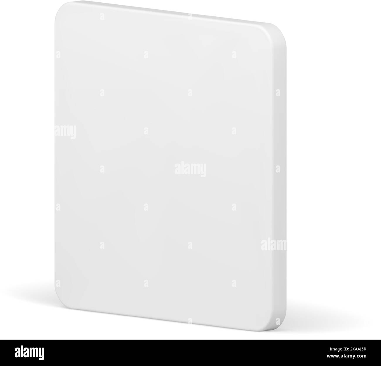 White vertical wall slim rectangular isometric block geometric figure ...