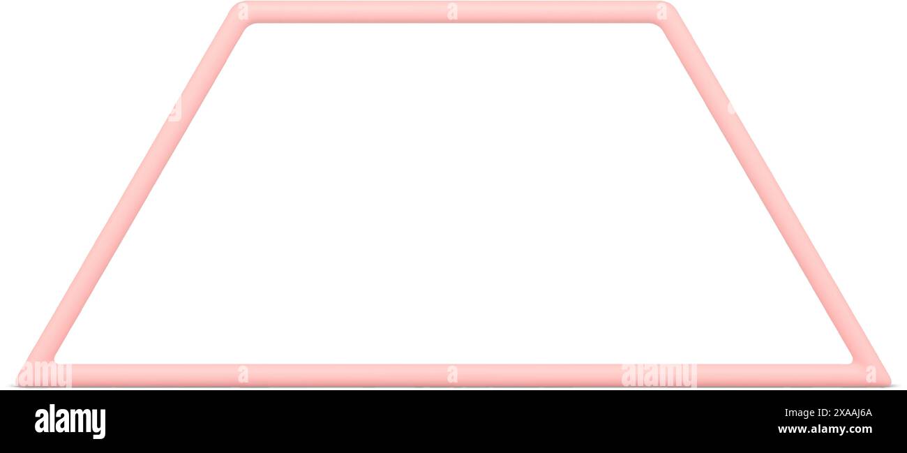 Pink trapezoid frame architectural basic foundation 3d decor element ...