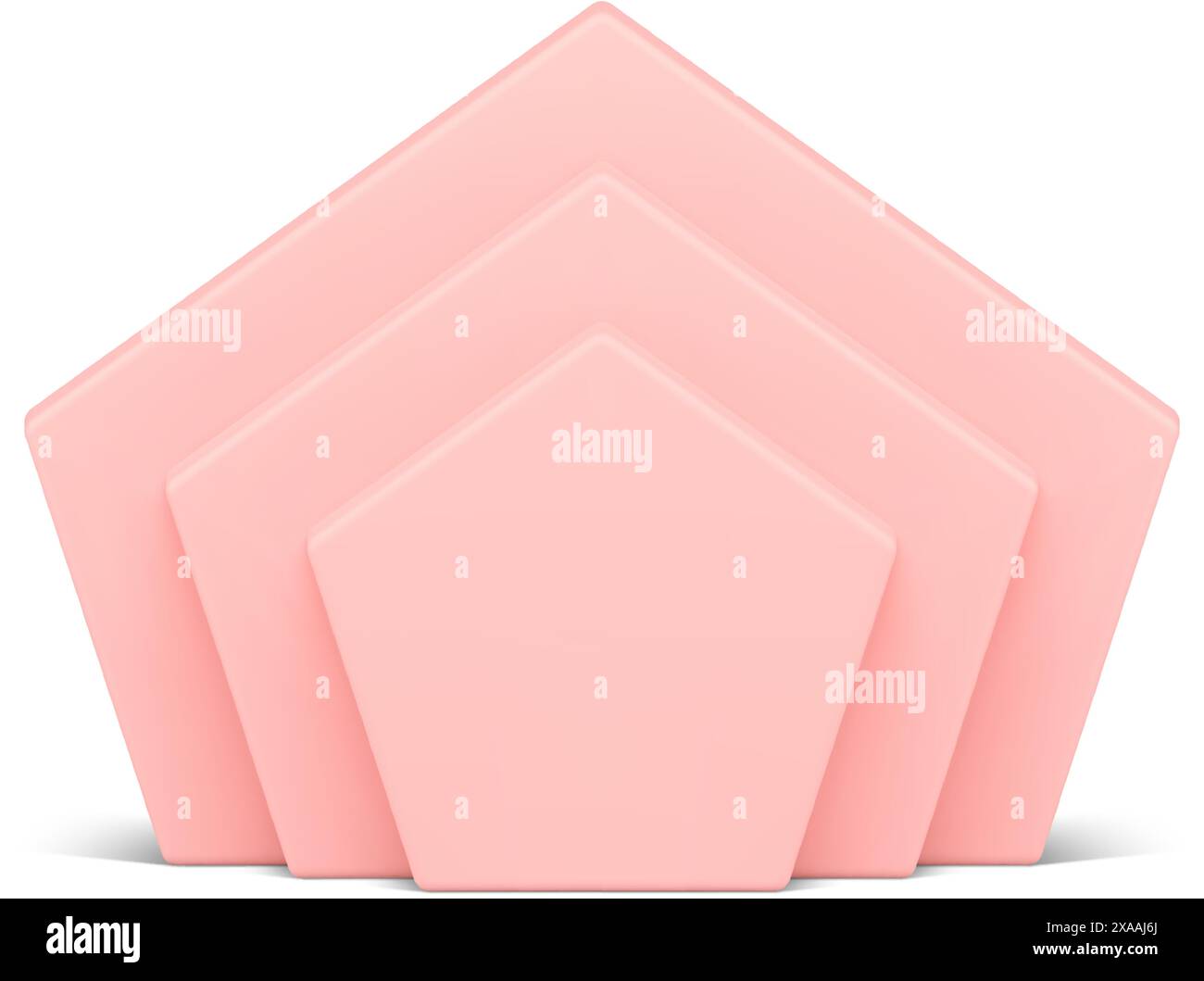 Pink pentagon level vertical wall geometric platform basic foundation ...