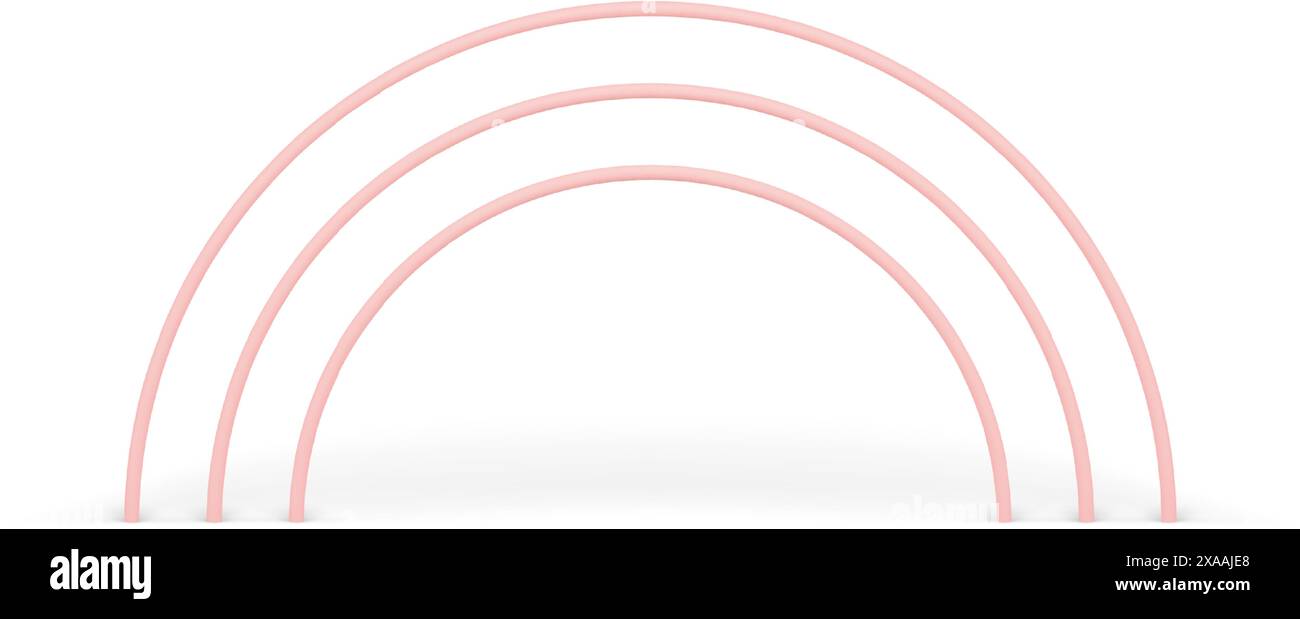 Premium pink arch level metallic semicircle 3d element decorative ...